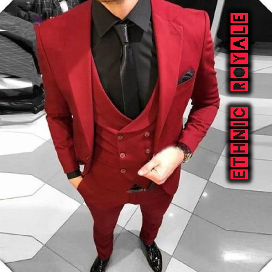 FINEST RED SUIT Men, Men Suit 3 Piece Red, Men Dinner Suit Red, Groom ...