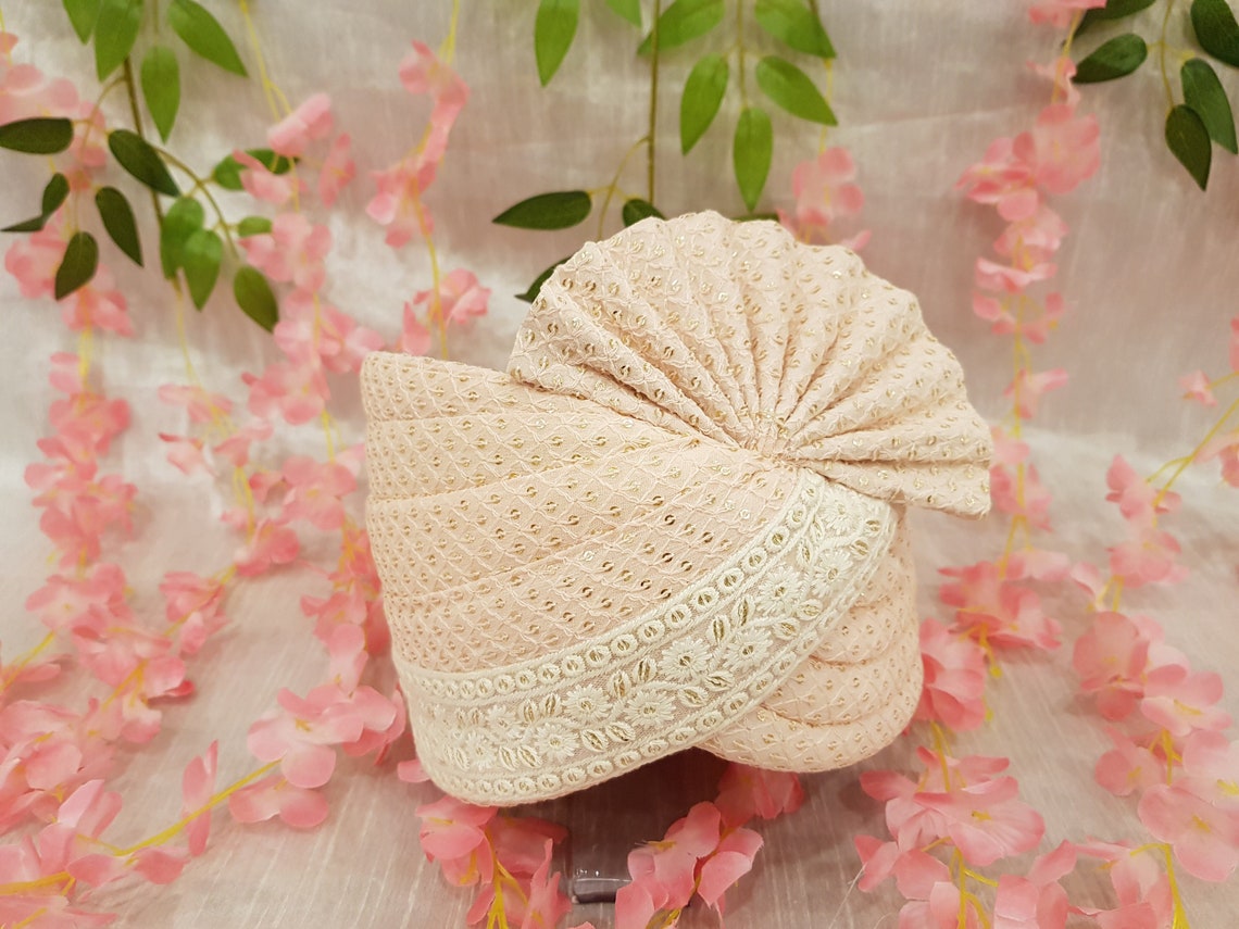 PINK TURBAN GROOM, Baby Pink Safa, Men Pink Turban, Indian Groom Turban ...