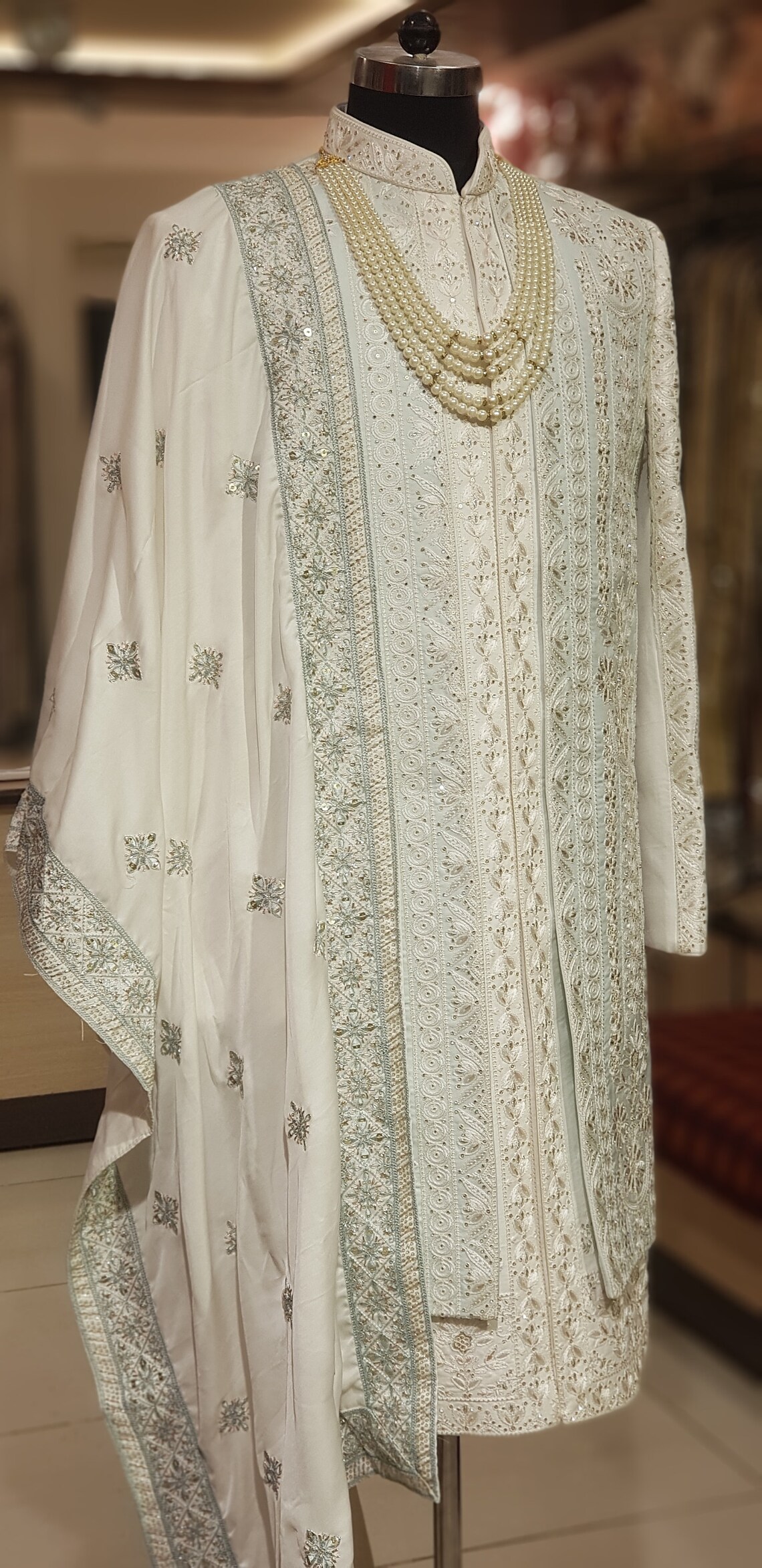 PASTEL GREEN SHERWANI Groom, Groom Wedding Dress, Green Sherwani, Groom ...