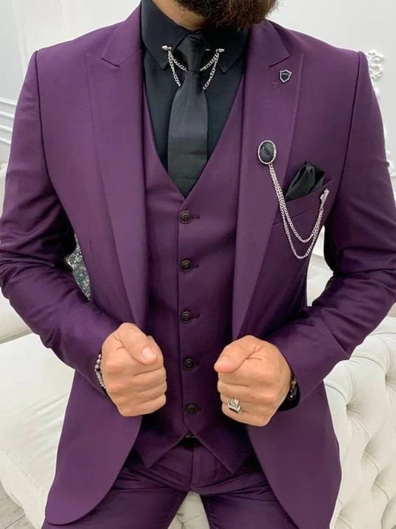 FINEST PURPLE SUIT Men, Men Suit 3 Piece Purple, Men Dinner Suit Purple ...