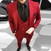 FINEST RED SUIT Men, Men Suit 3 Piece Red, Men Dinner Suit Red, Groom ...