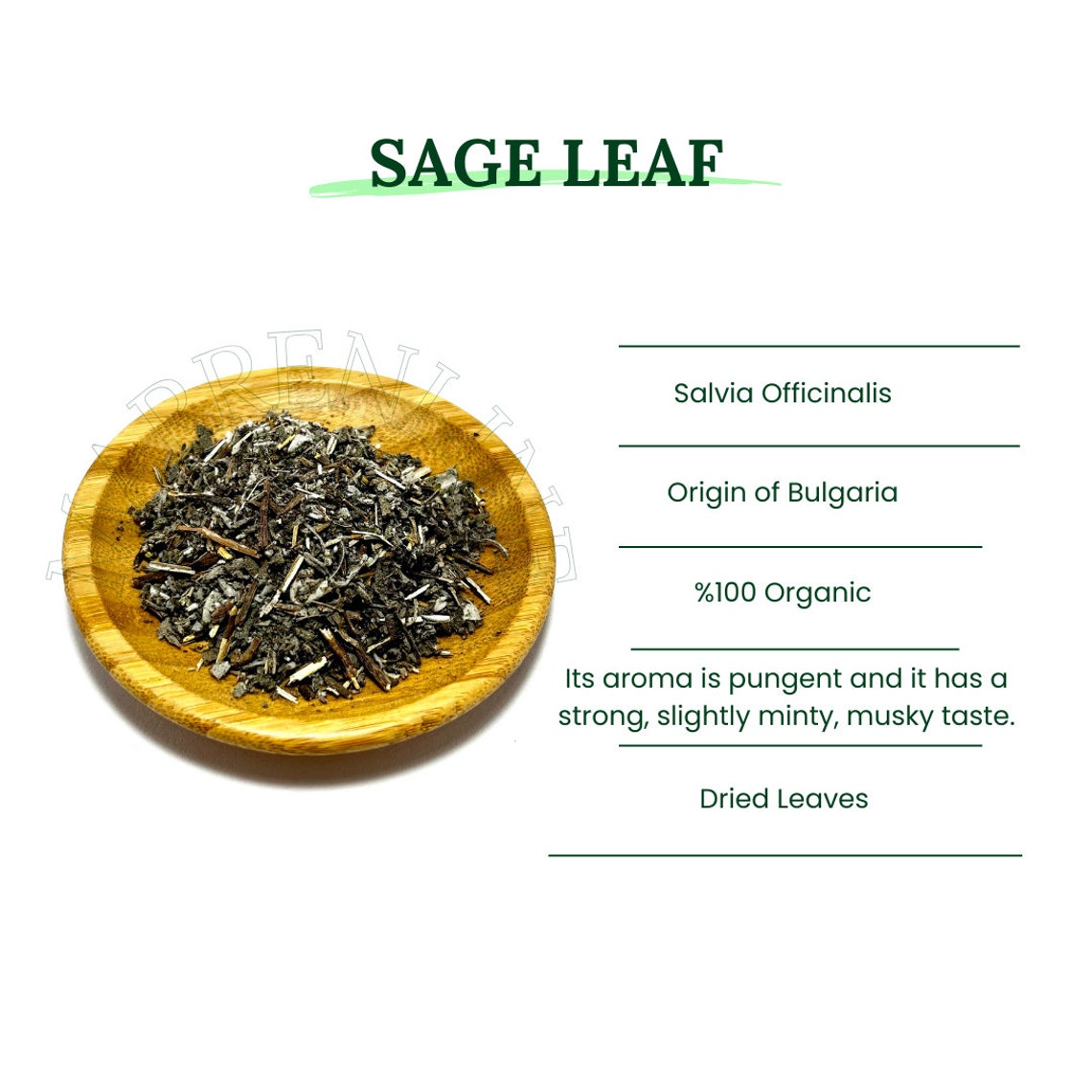 Sage Leaf / Salvia Officinalis / Organic Dried Garden Sage Leaf / Sage ...