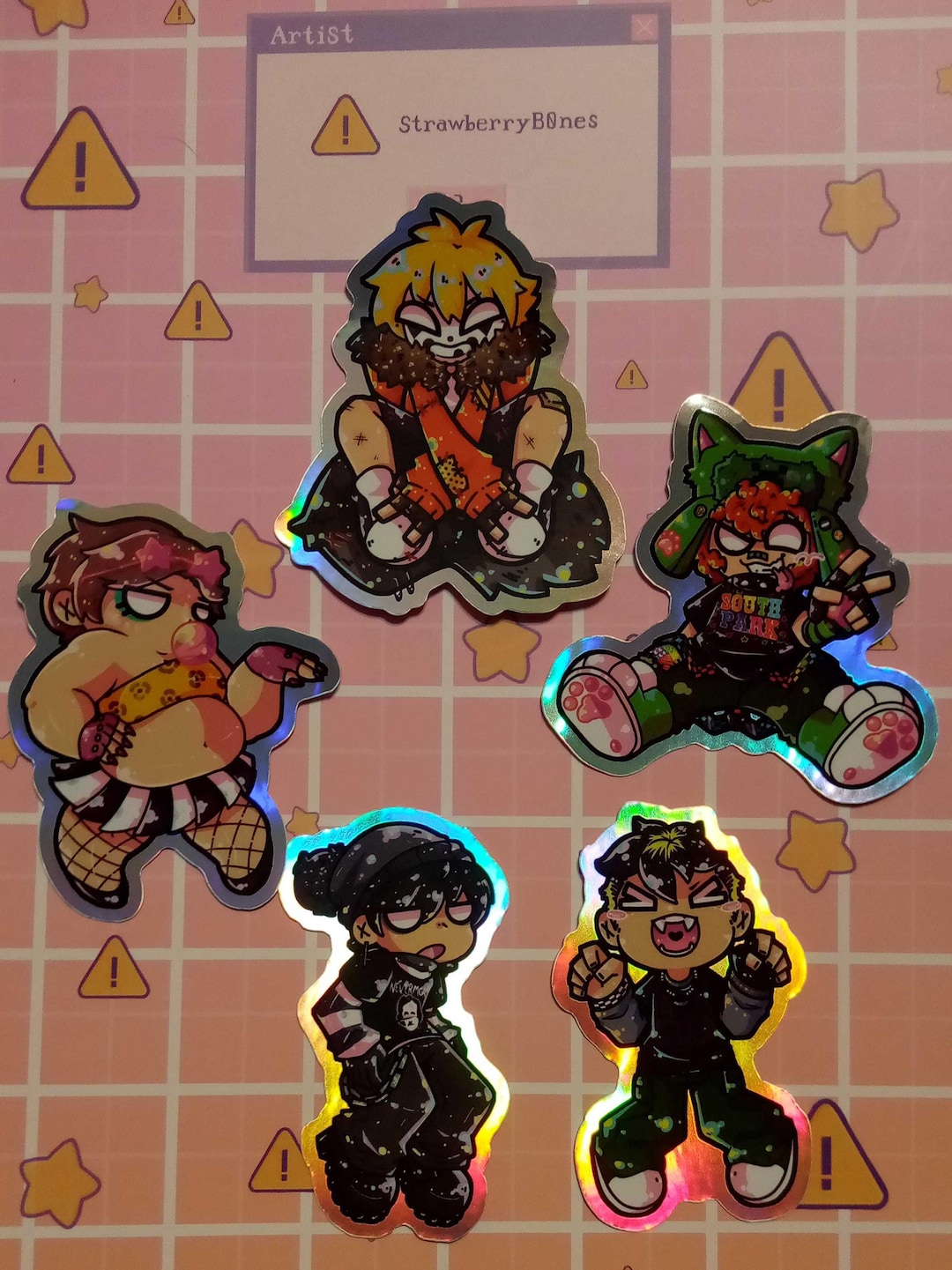 5 Piece SP Fandom Holo Stickers - Etsy