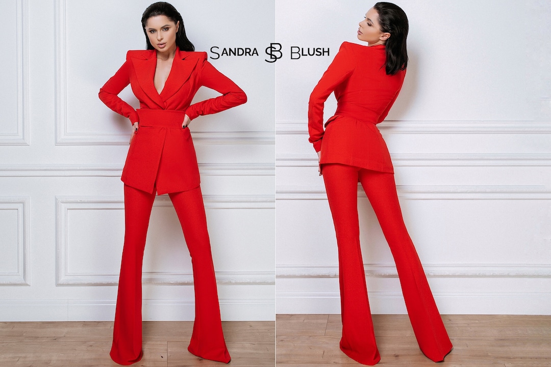 Women Suit, Red Women Suit, Women Suit Set, Women Business Suit, Dressy ...