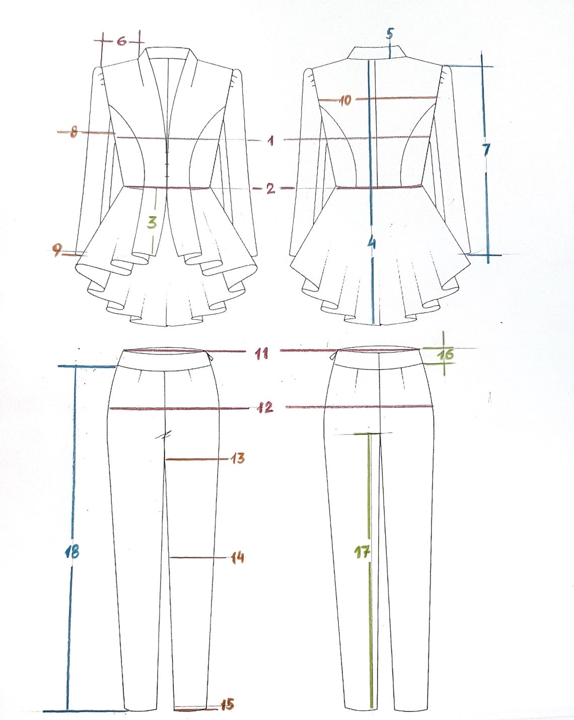 Peplum Suit, Basque Blazer Suit, Suit With Basque, Peplum Suit, Peplum ...