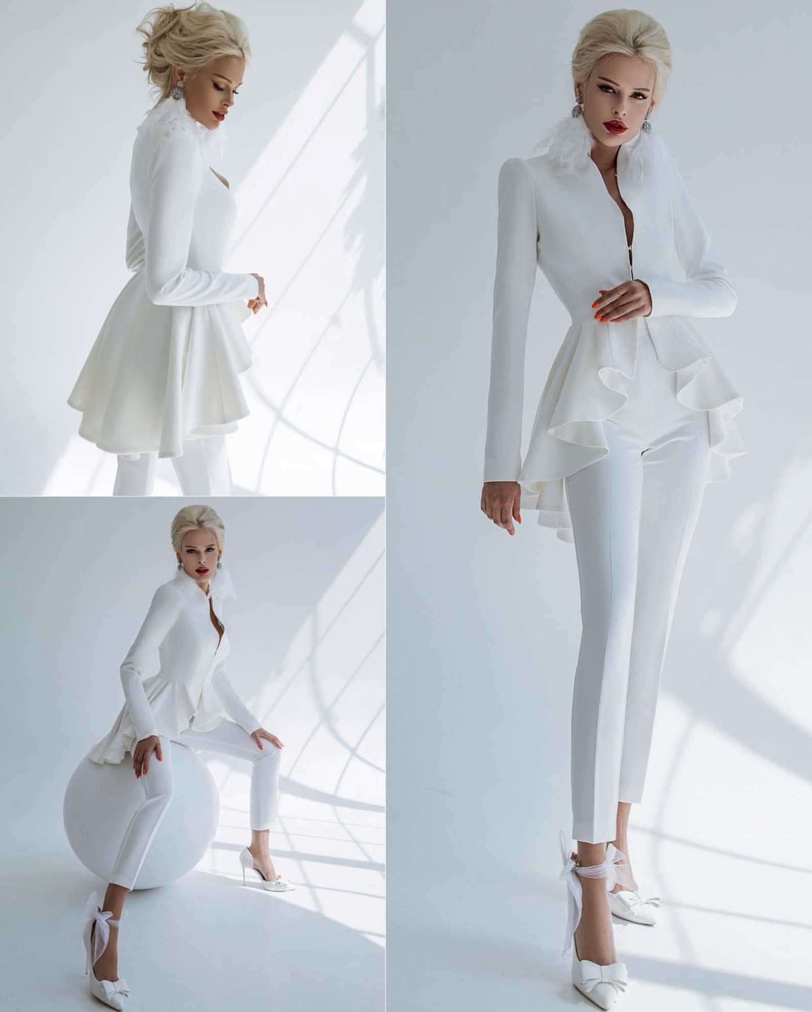 Peplum Suit, Basque Blazer Suit, Suit With Basque, Peplum Suit, Peplum ...