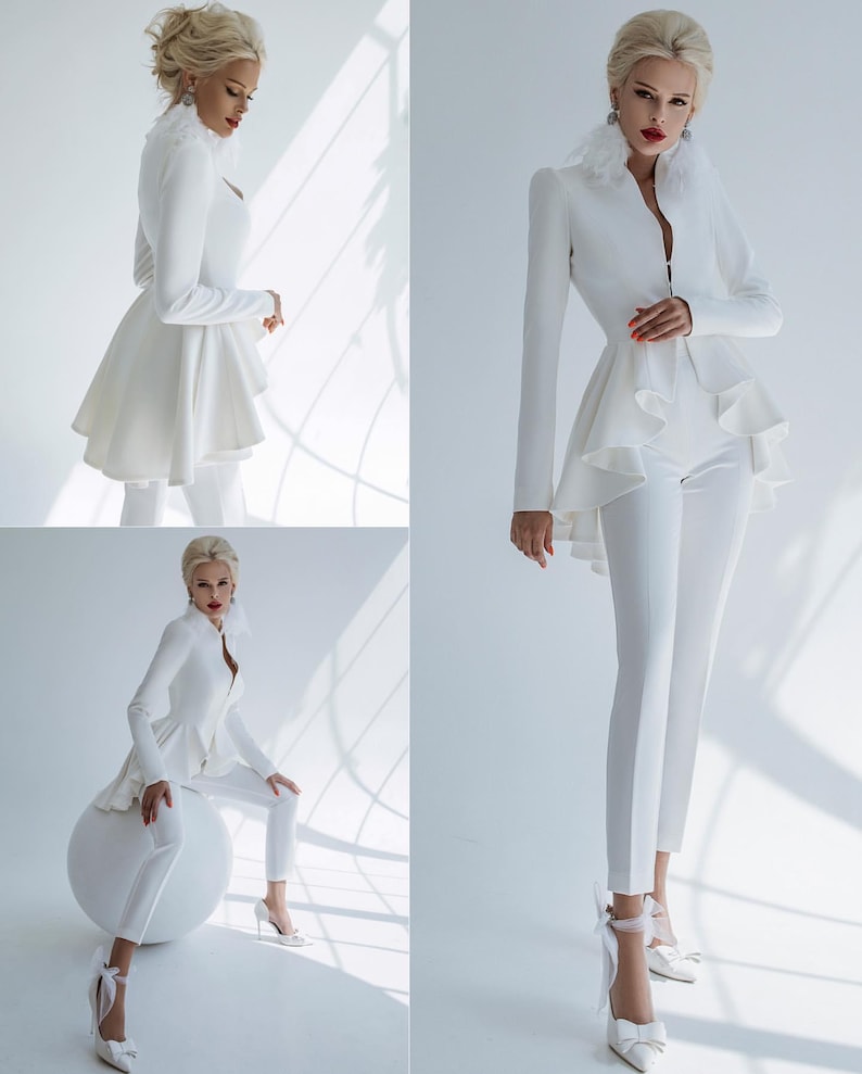 Peplum Suit, Basque Blazer Suit, Suit With Basque, Peplum Suit, Peplum ...