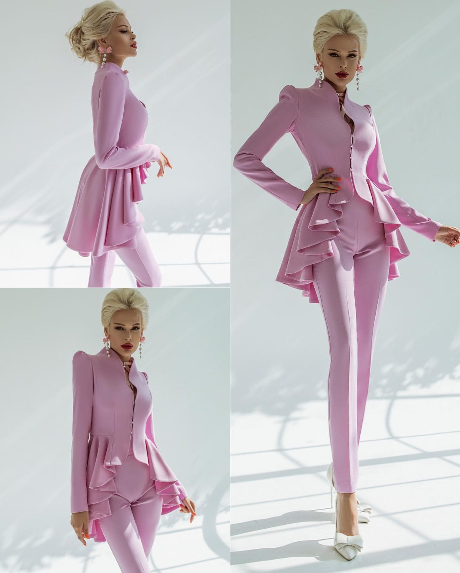 Peplum Suit, Basque Blazer Suit, Suit With Basque, Peplum Suit, Peplum ...