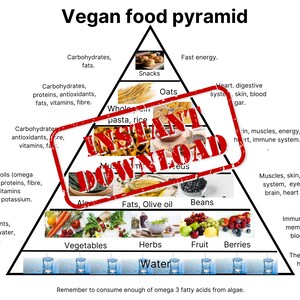 Vegan Food Pyramid Poster | Plant-based Diet | Printable PDF File - Etsy