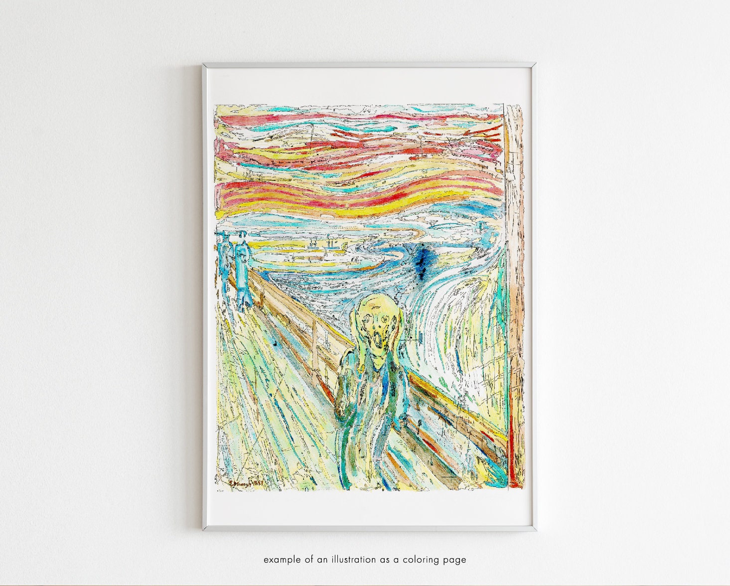 The Scream Print Download Digital File Edvard Munch Painting - Etsy