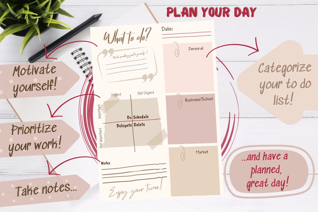 Printable Daily Planner Digital Personal Planner Instant - Etsy