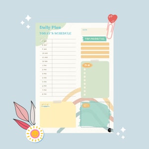 Printable Planner Set - Simple, Colorful Single Page Planners - Monthly ...