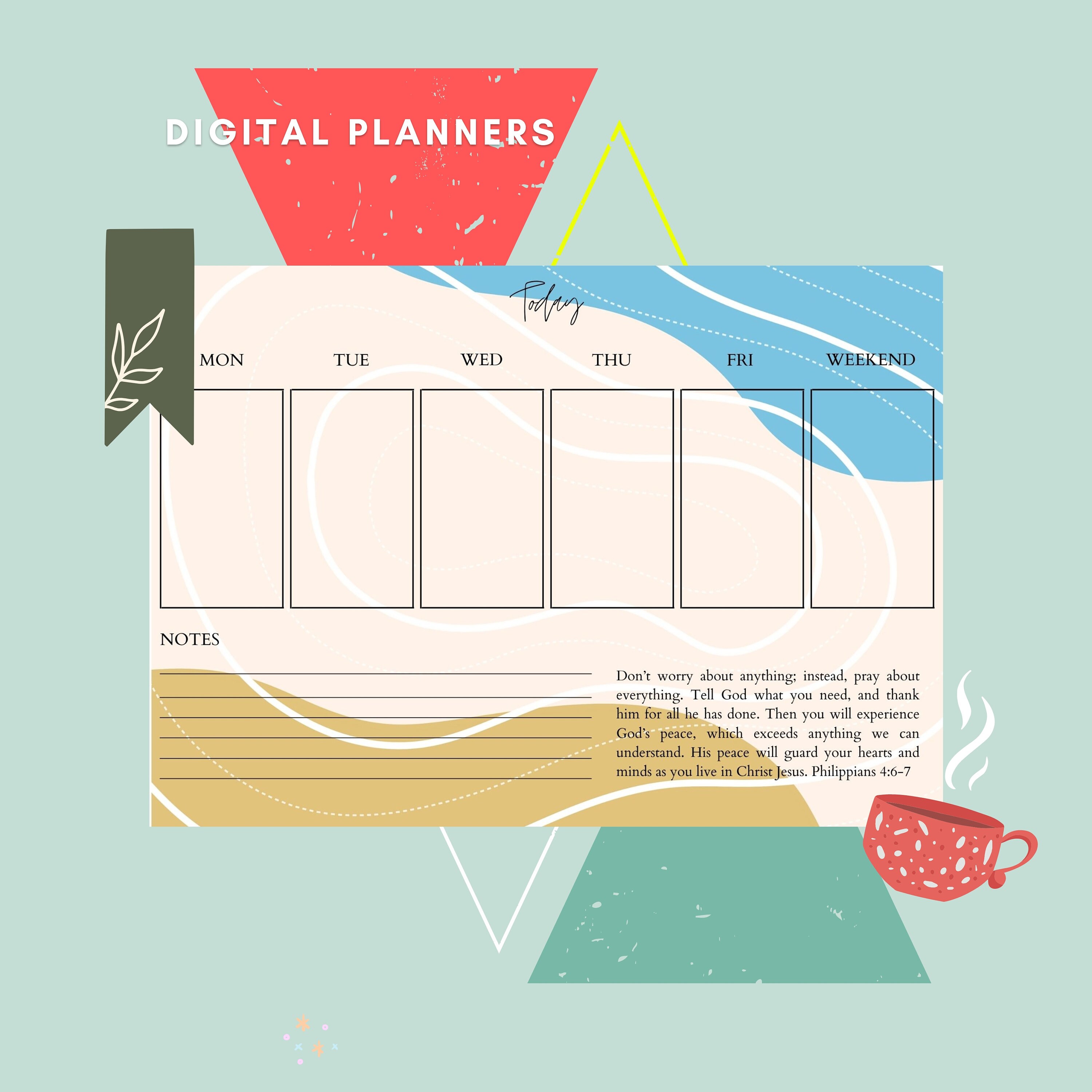 Printable Planners Simple, Single-page, Colorful and B&W Pages - Etsy
