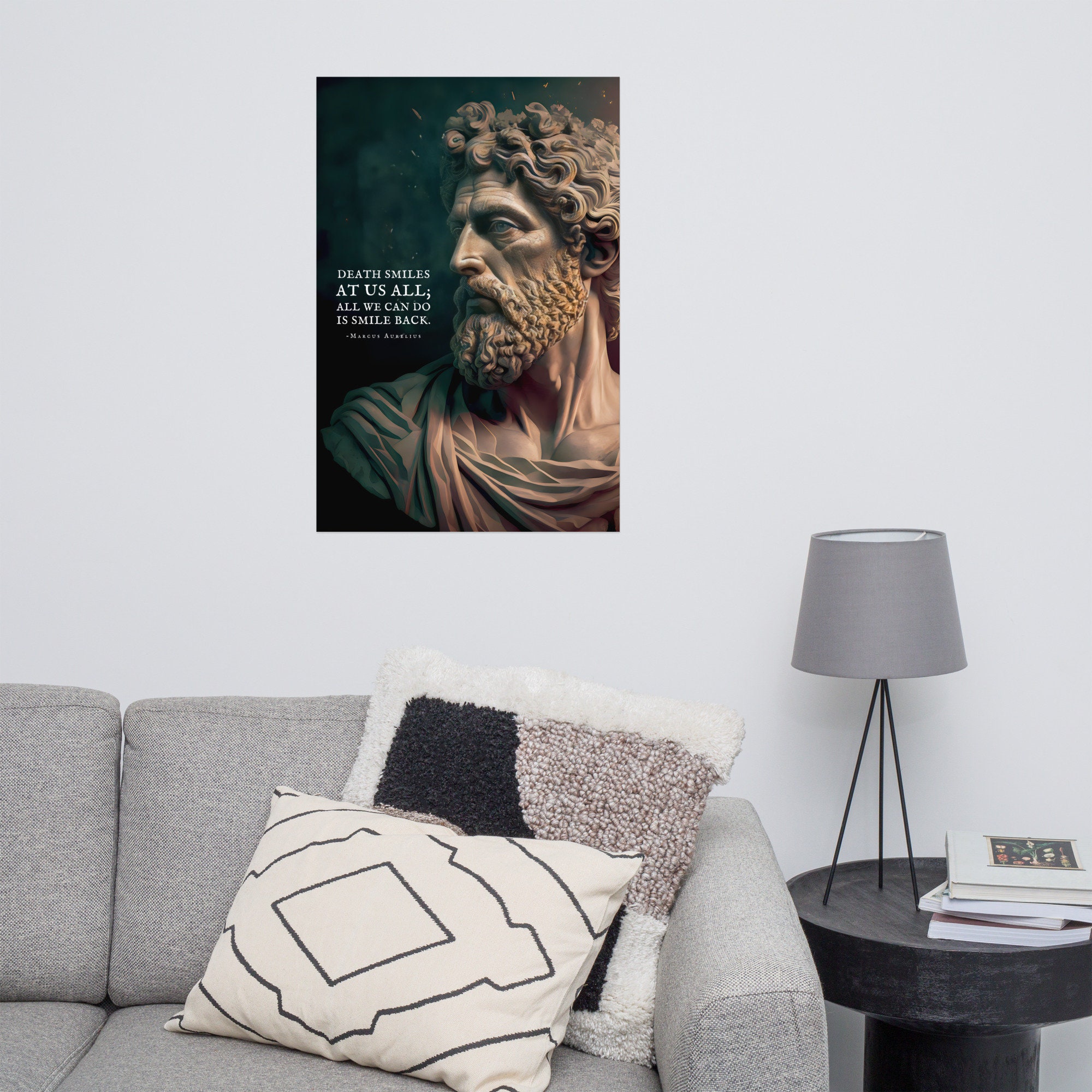 Marcus Aurelius Poster Death Smiles at Us All Marcus Aurelius Quotes ...
