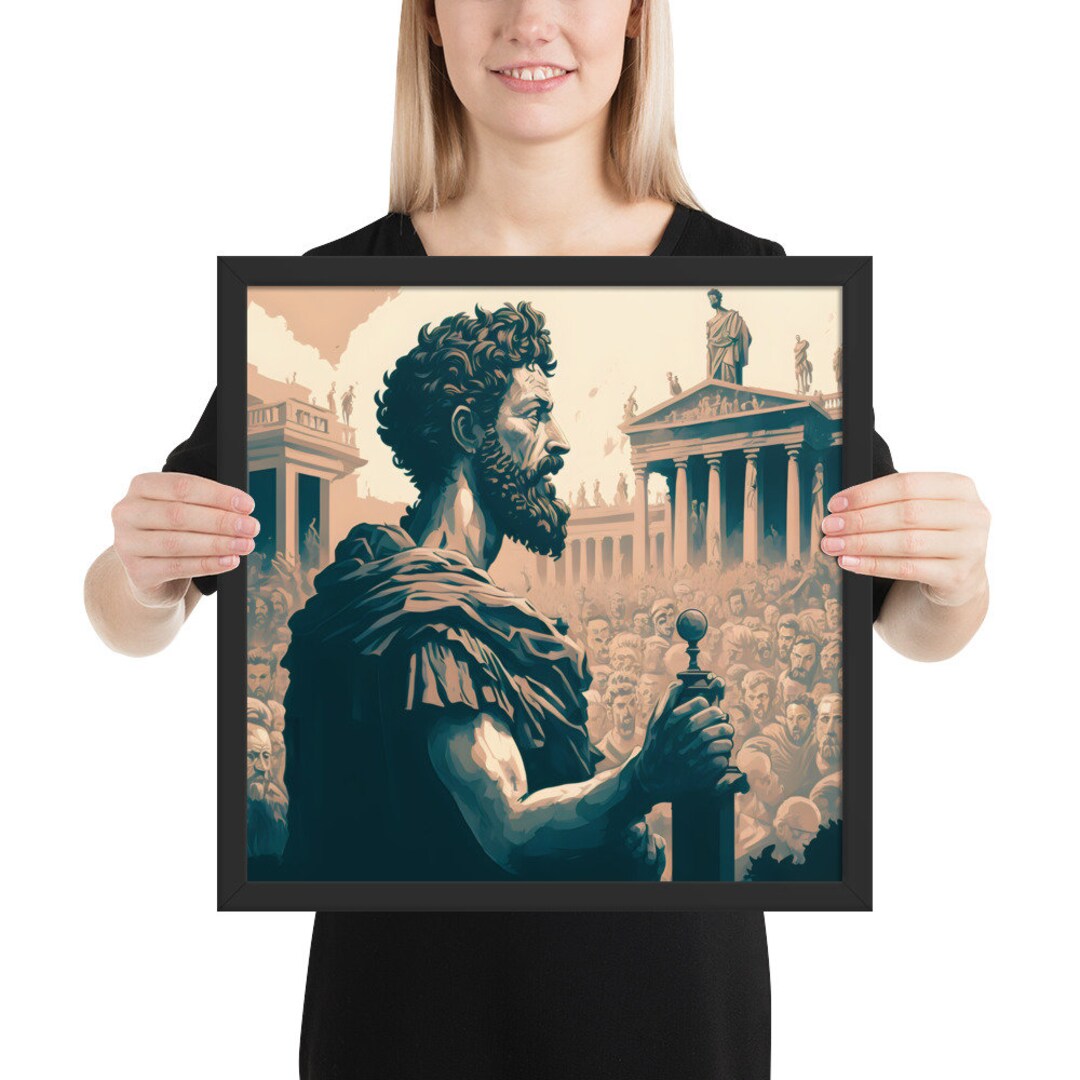 Marcus Aurelius Framed Poster Enhanced Matte Paper Stoicism Stoic Wall ...