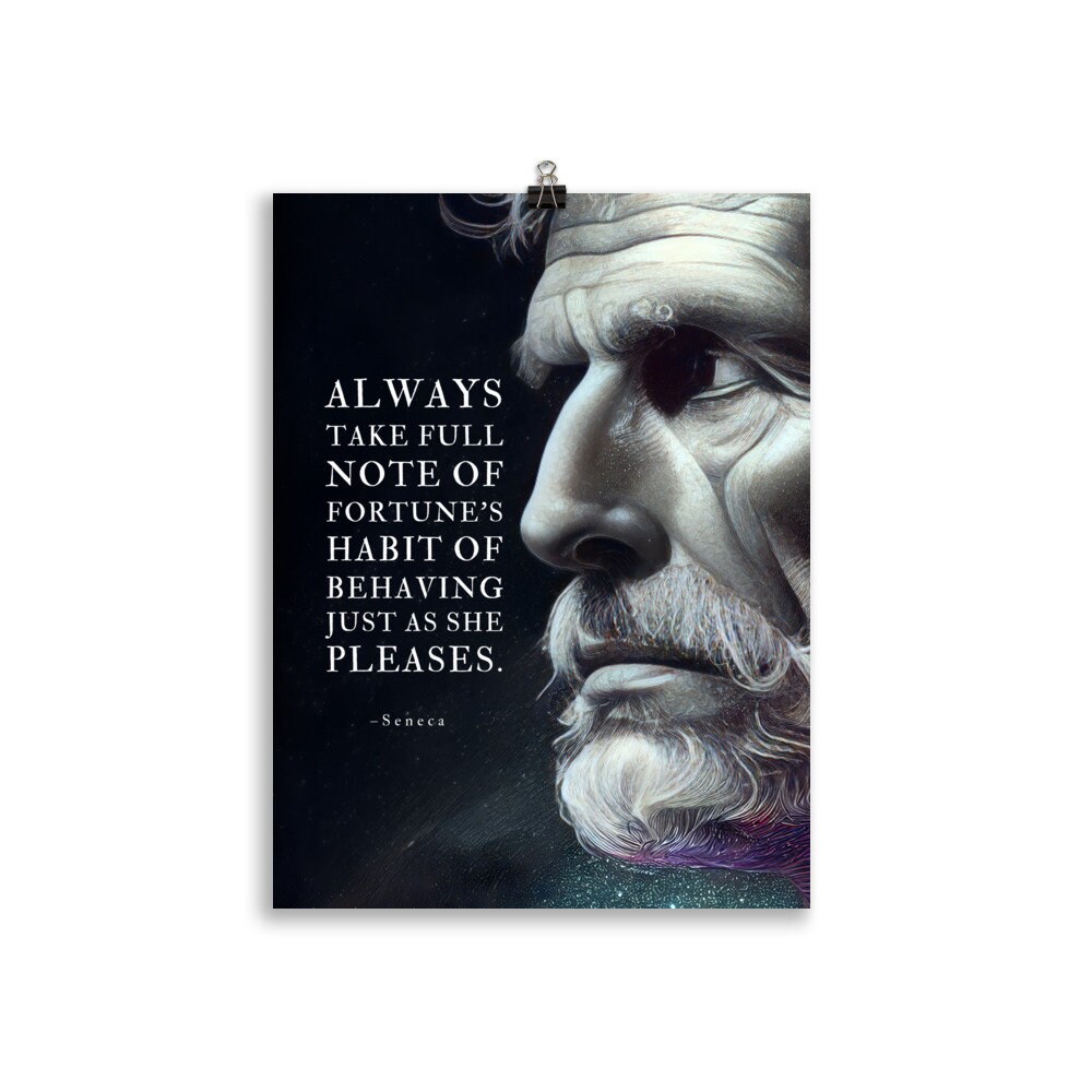 Seneca Posters Fortune's Habit Stoicism Poster Seneca Art Stoic Quotes ...