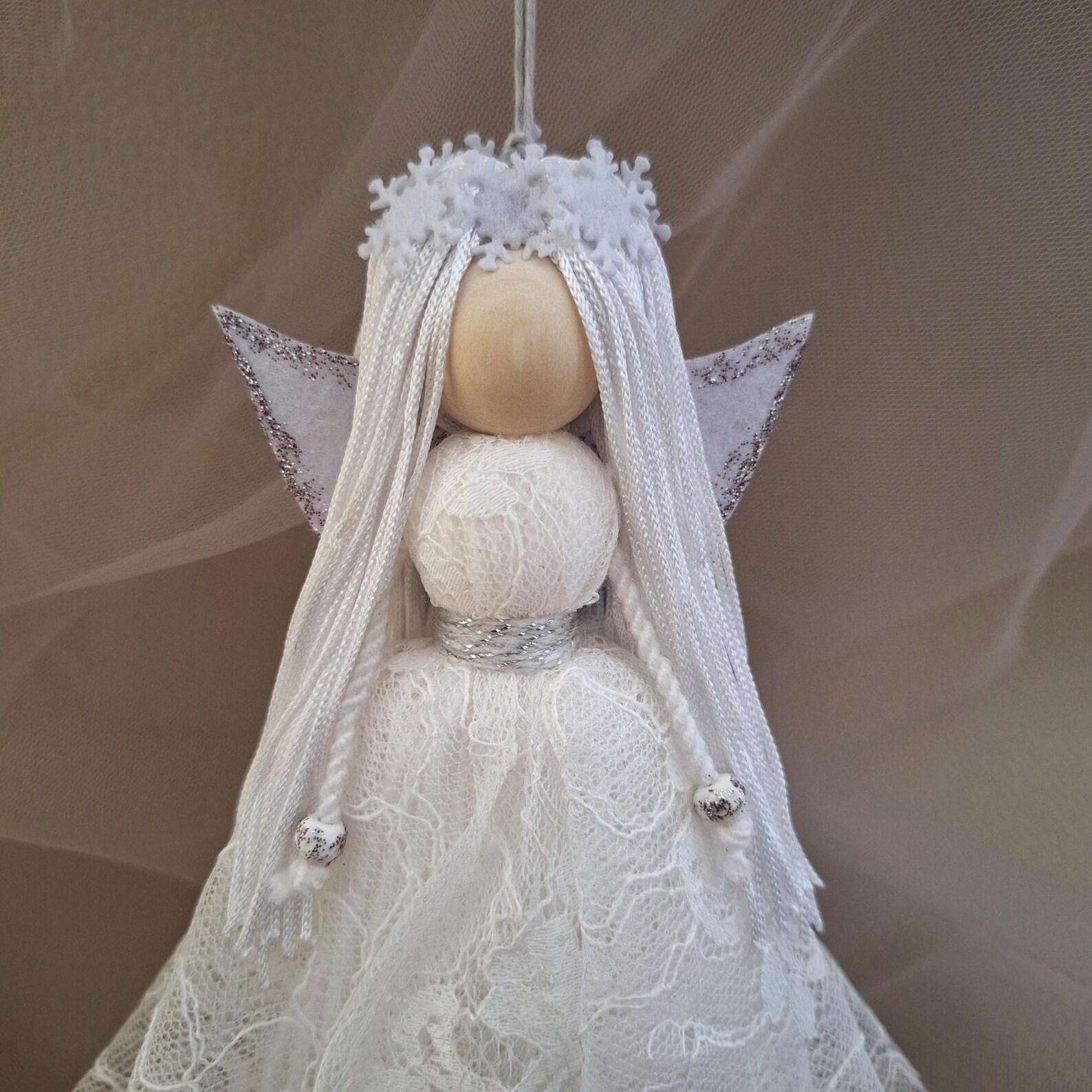 Christmas Angel Doll, Angel Decor, Macrame Doll, Hanging Angel ...