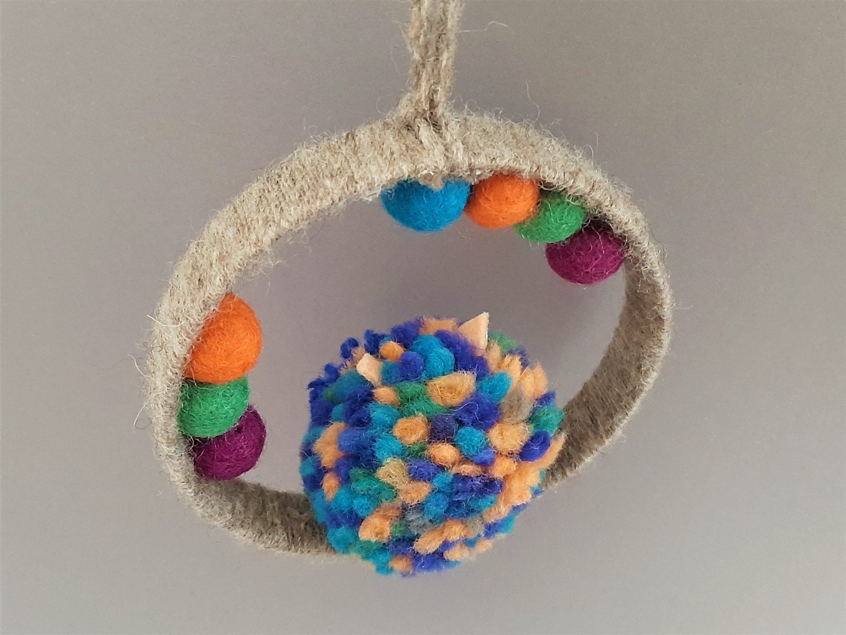 Colorful Pom Pom Wall Art, Pom Pom Wall Hanging, Hoop Wall Art ...