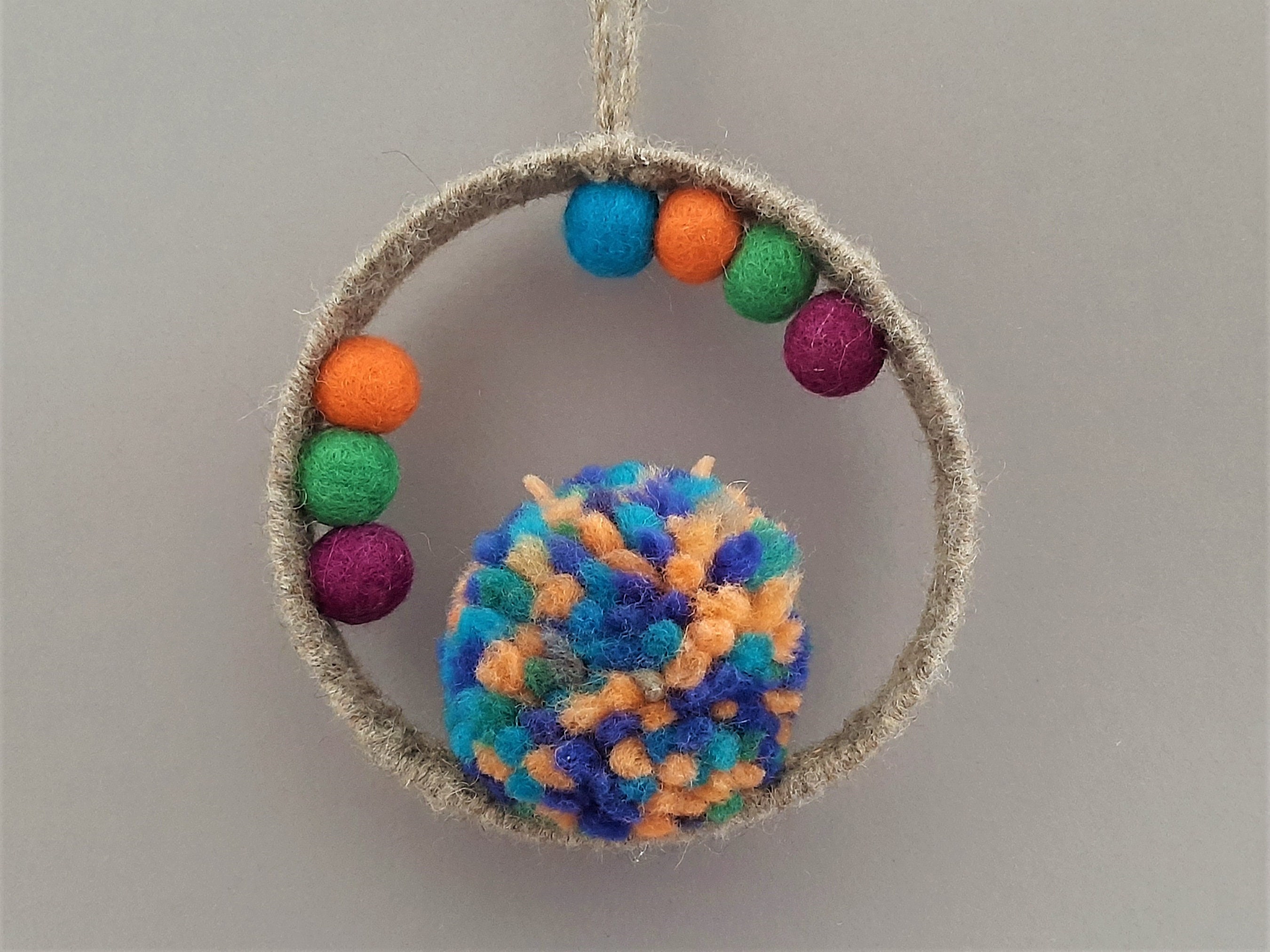 Colorful Pom Pom Wall Art, Pom Pom Wall Hanging, Hoop Wall Art ...