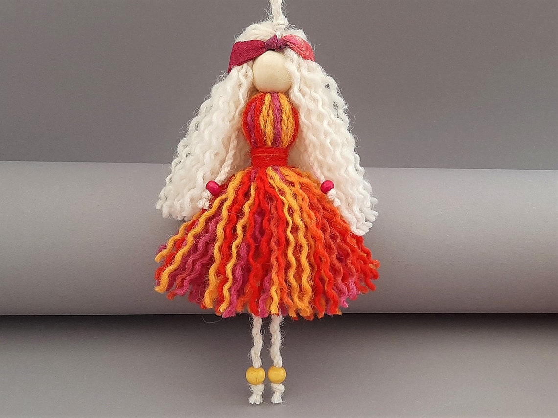 Macrame Doll Small Wall Decor Macrame Ornament Hanging Yarn - Etsy