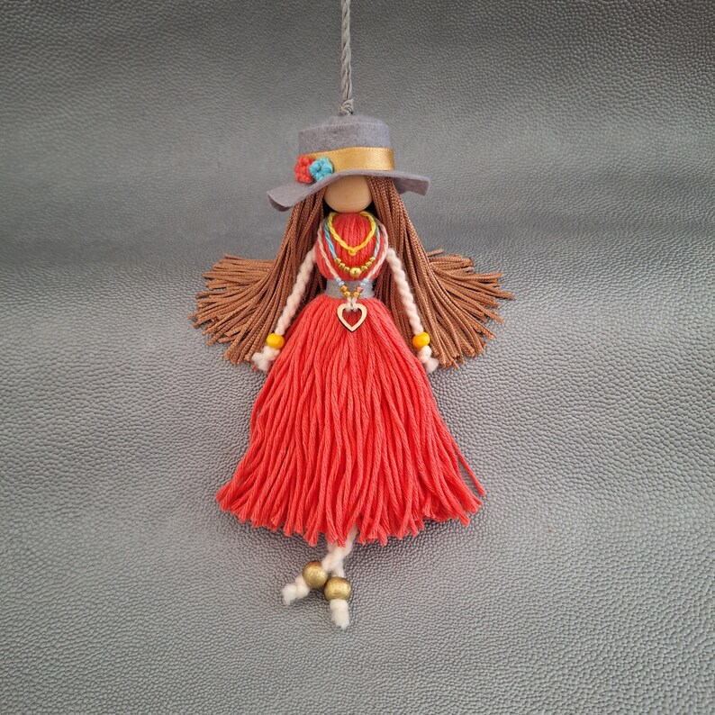 Macrame Doll, Handmade Hanging Yarn Doll, Small Bohemian Fairy Doll - Etsy