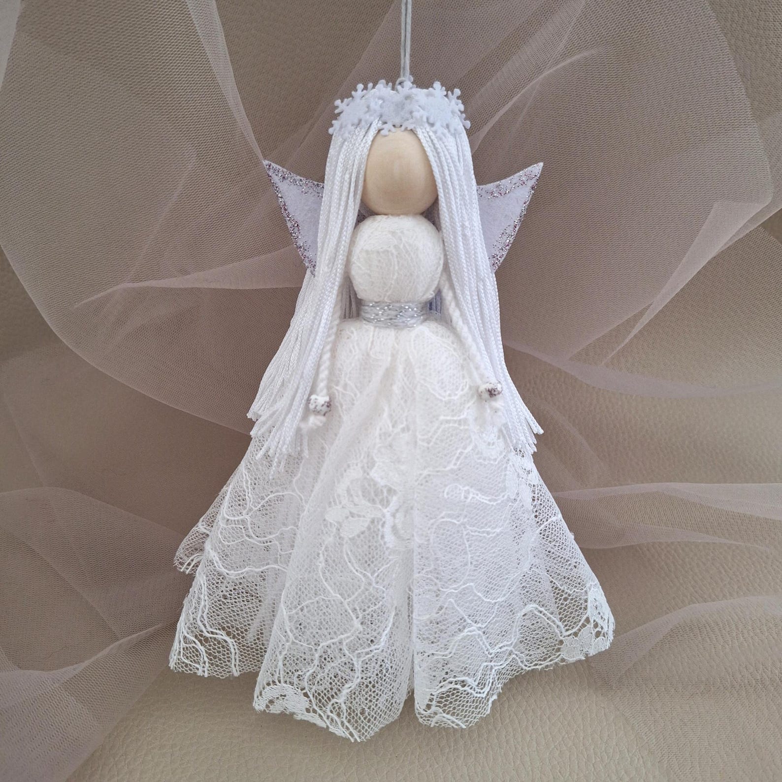 Christmas Angel Doll, Angel Decor, Macrame Doll, Hanging Angel ...