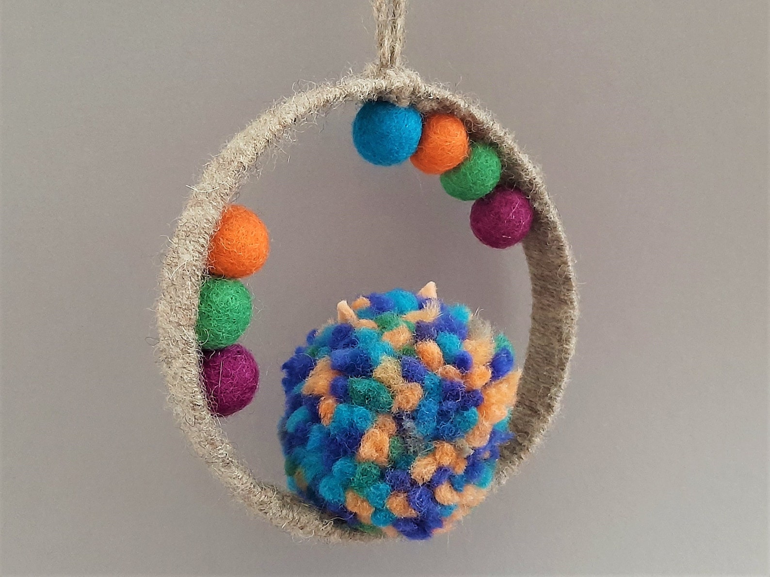 Colorful Pom Pom Wall Art, Pom Pom Wall Hanging, Hoop Wall Art ...
