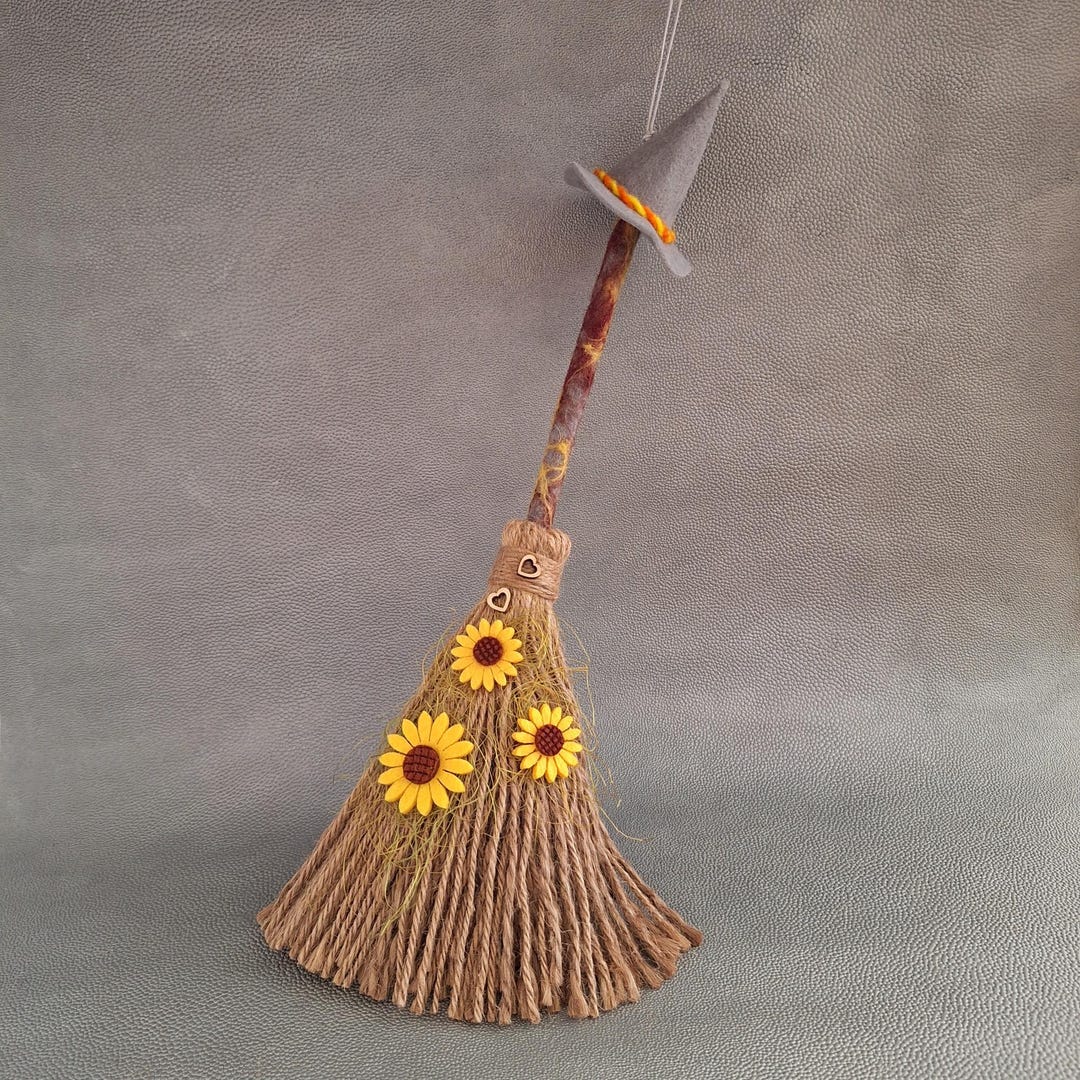 Hanging Decorative Broom for Autumn Decor Handmade of Jute 14'' - Etsy
