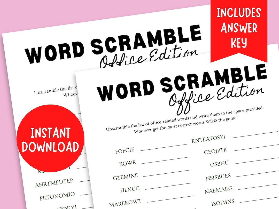 Word Scramble Game Office Edition | Printable Game | Team Building ...