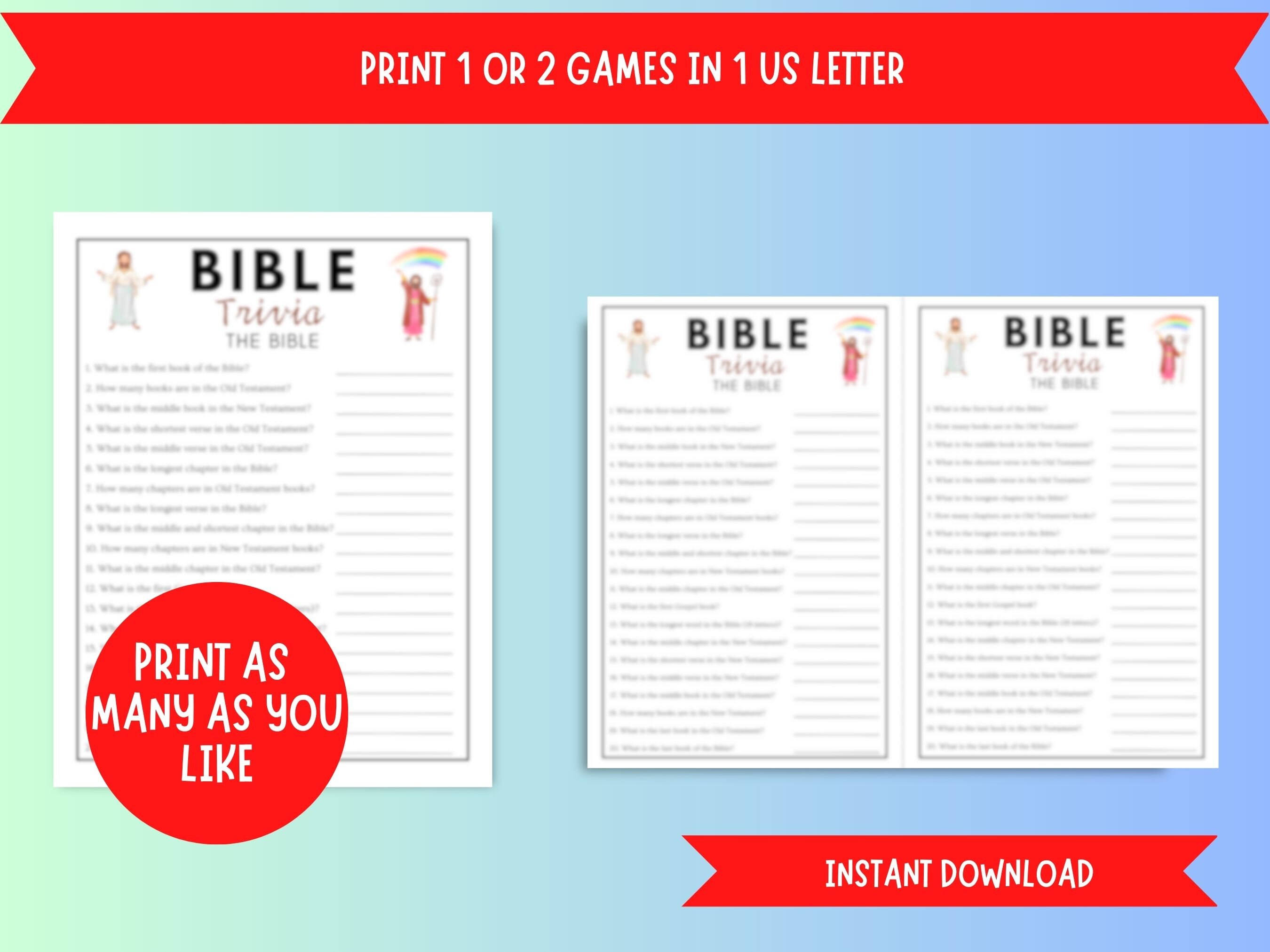 The Bible Trivia Game Bible Quiz Books of the Bible Trivia Game Bible ...