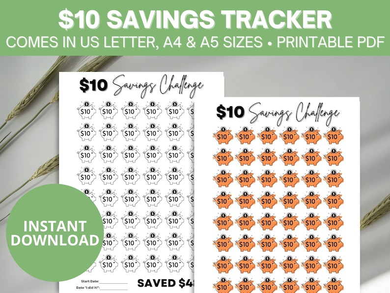 10-dollar Savings Challenge Printable Money Savings Challenge Printable ...
