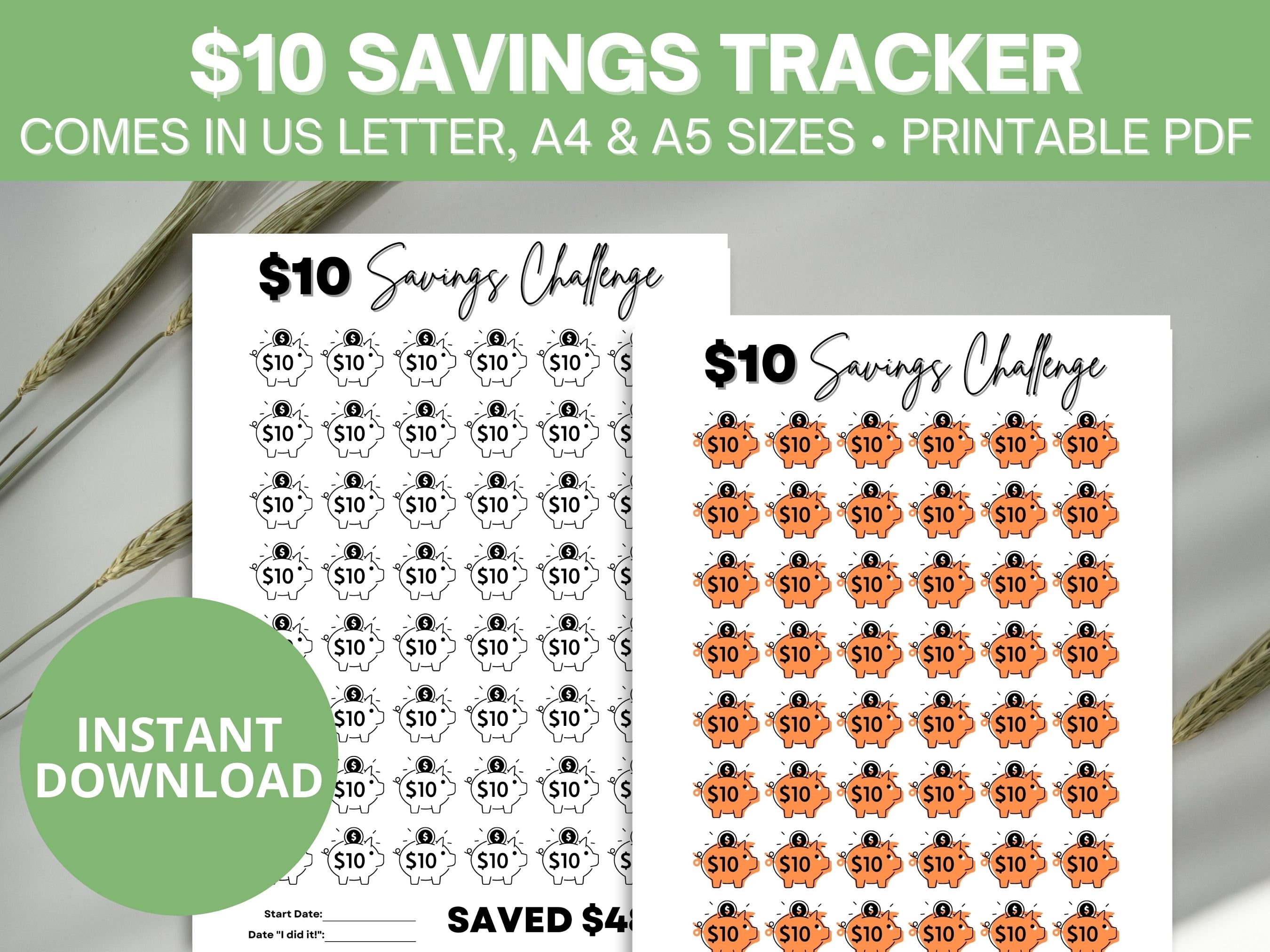 10-dollar Savings Challenge Printable Money Savings Challenge Printable ...
