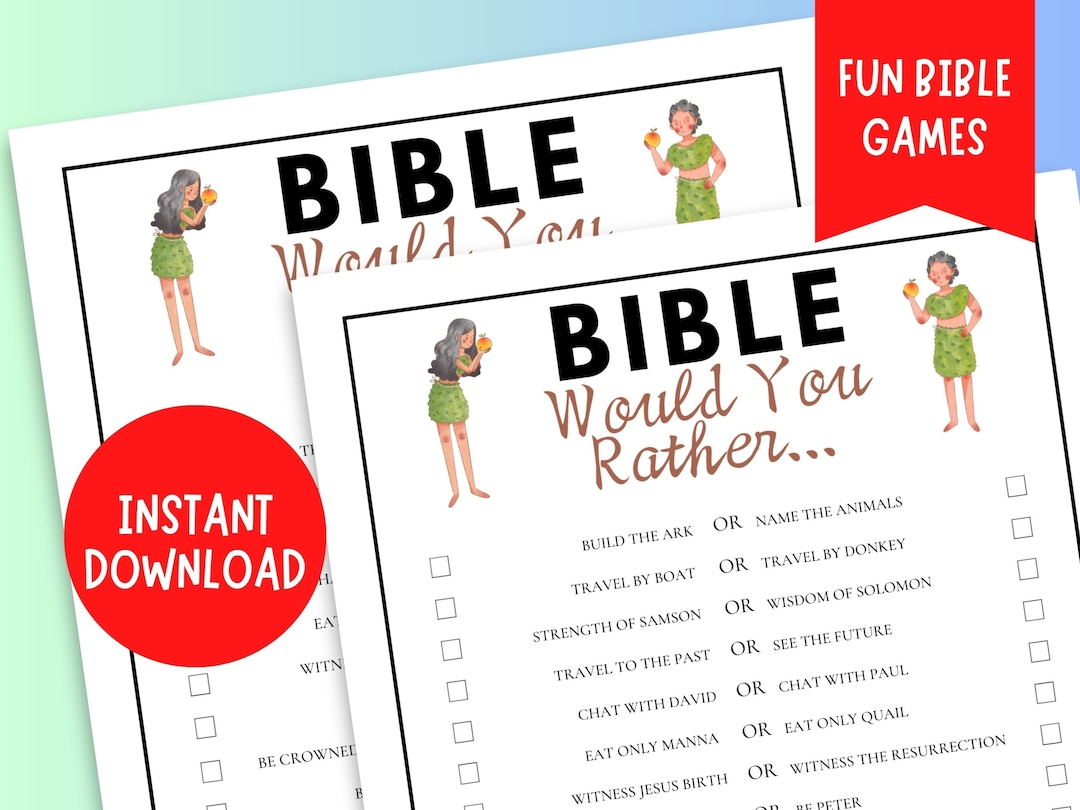 Would You Rather Christian Bible Game | Family Bible Game | Bible Study ...