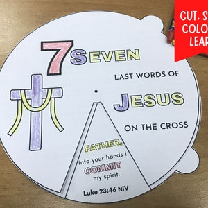 Seven Last Words of Jesus on the Cross Coloring Wheel | Easter Bible ...