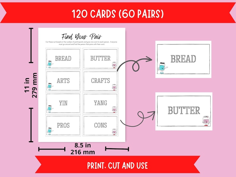 Find Your Pair Game | Printable Office Ice Breaker Game | Work Games ...