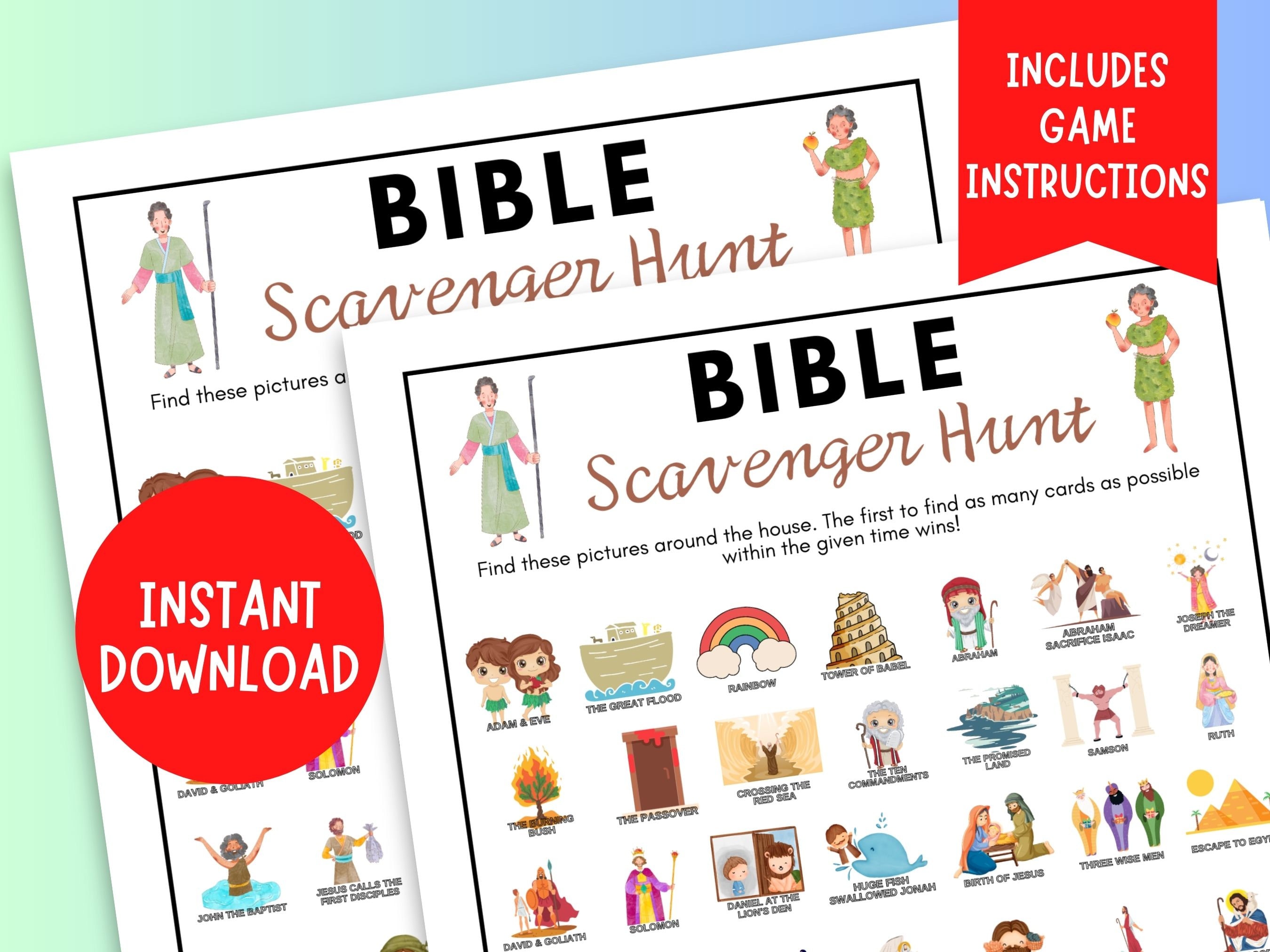 Bible Scavenger Hunt Game Bible Study Group Party Game Church Games ...