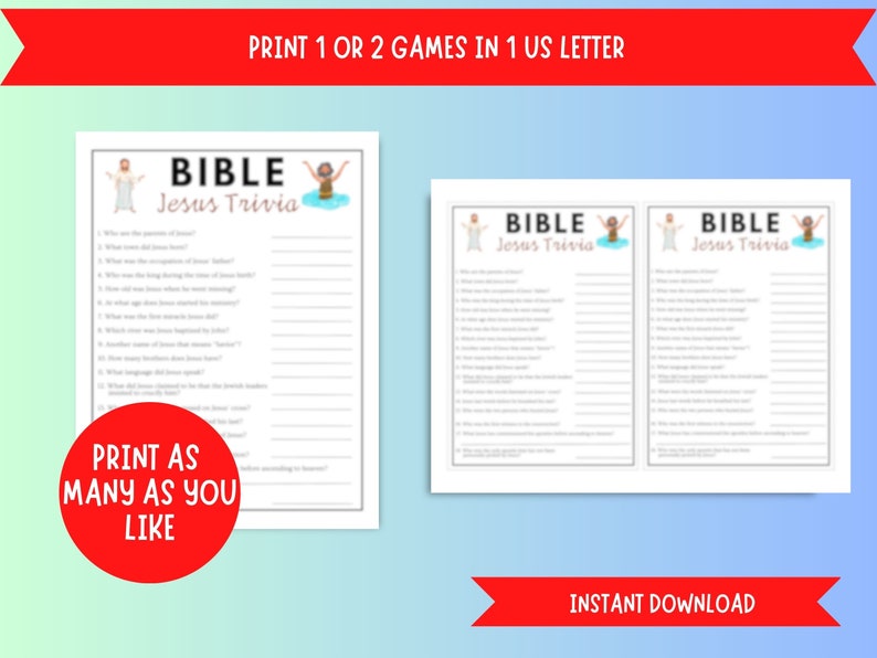 Jesus Trivia Bible Game | Bible Study Group Party Game | Bible Games ...