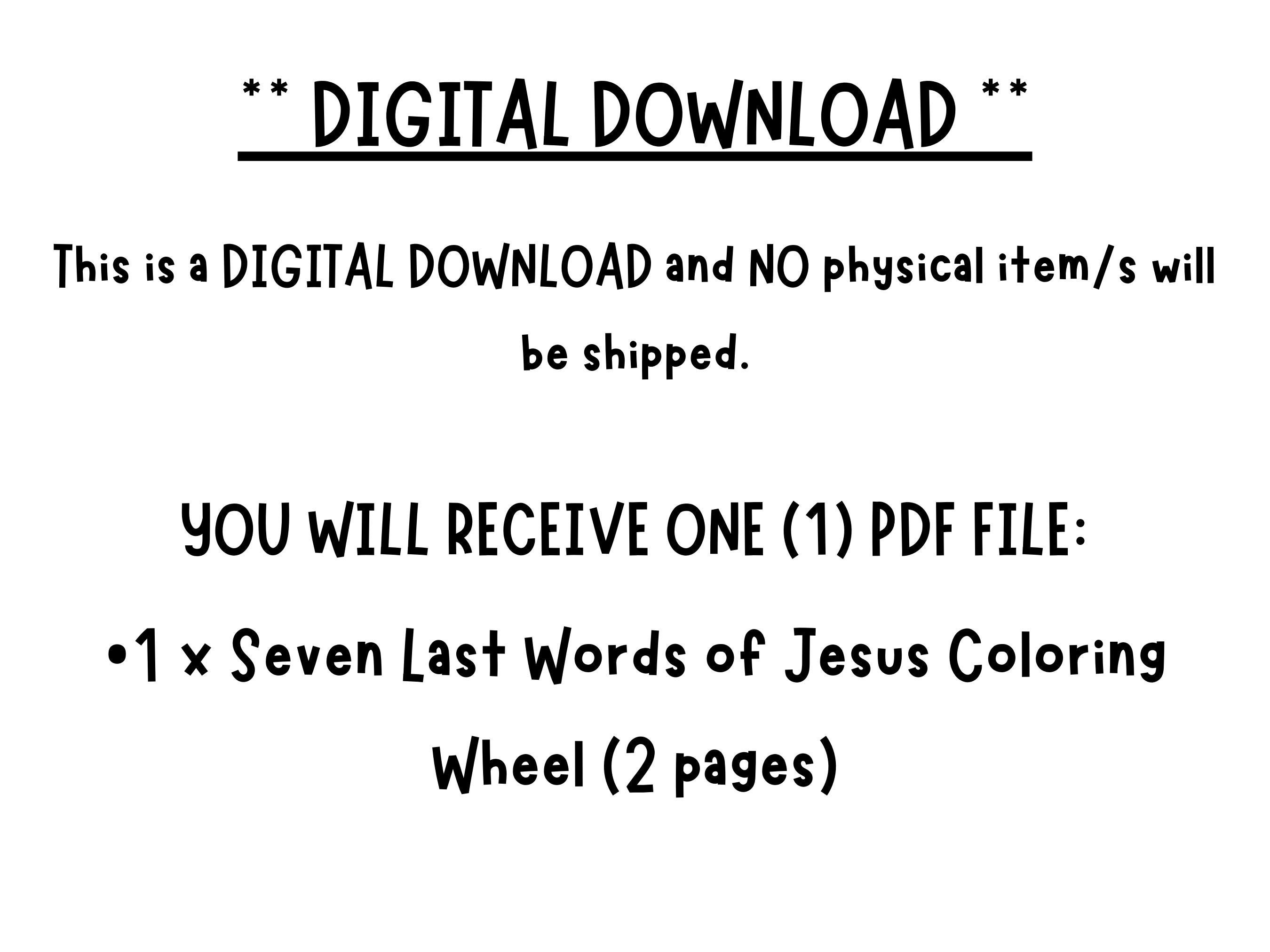 Seven Last Words of Jesus on the Cross Coloring Wheel | Easter Bible ...