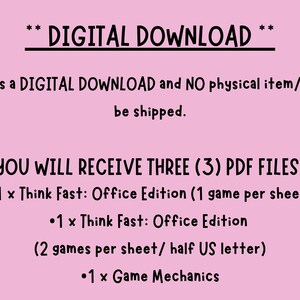 Think Fast Game: Office Edition Printable | Work Game | Office Party ...
