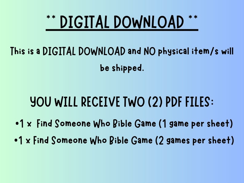 Find Someone Who Bible Game | Bible Study Group Party Game | Church ...