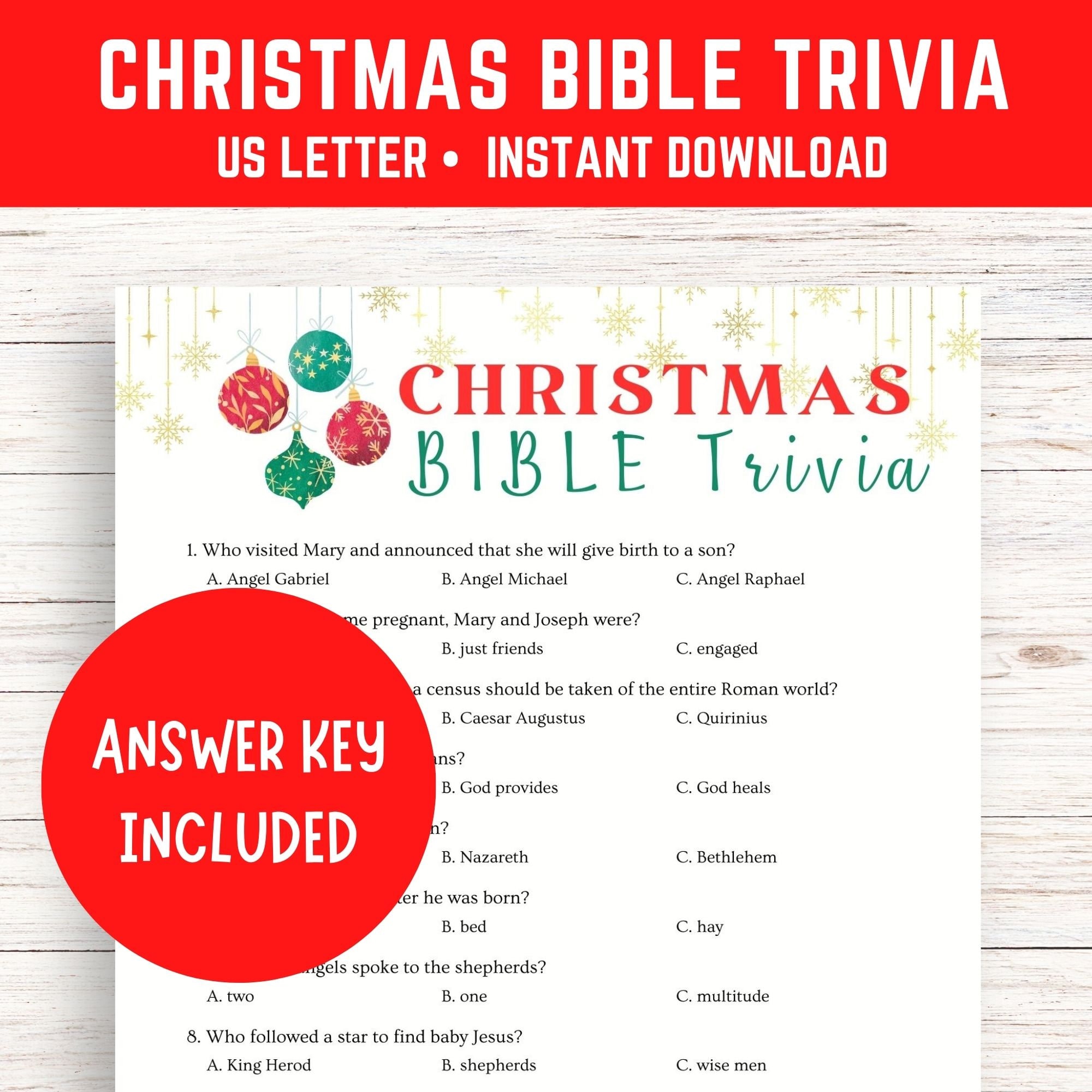Christmas Bible Trivia Game | Christmas Party Game | Fun Christmas Day ...