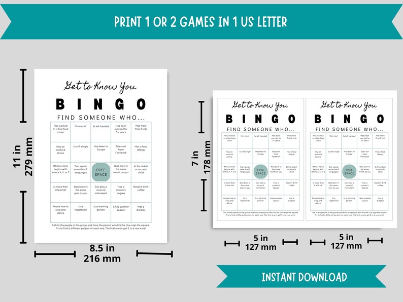Get to Know You Bingo Find the Guest Human Bingo Printable Games Fun ...