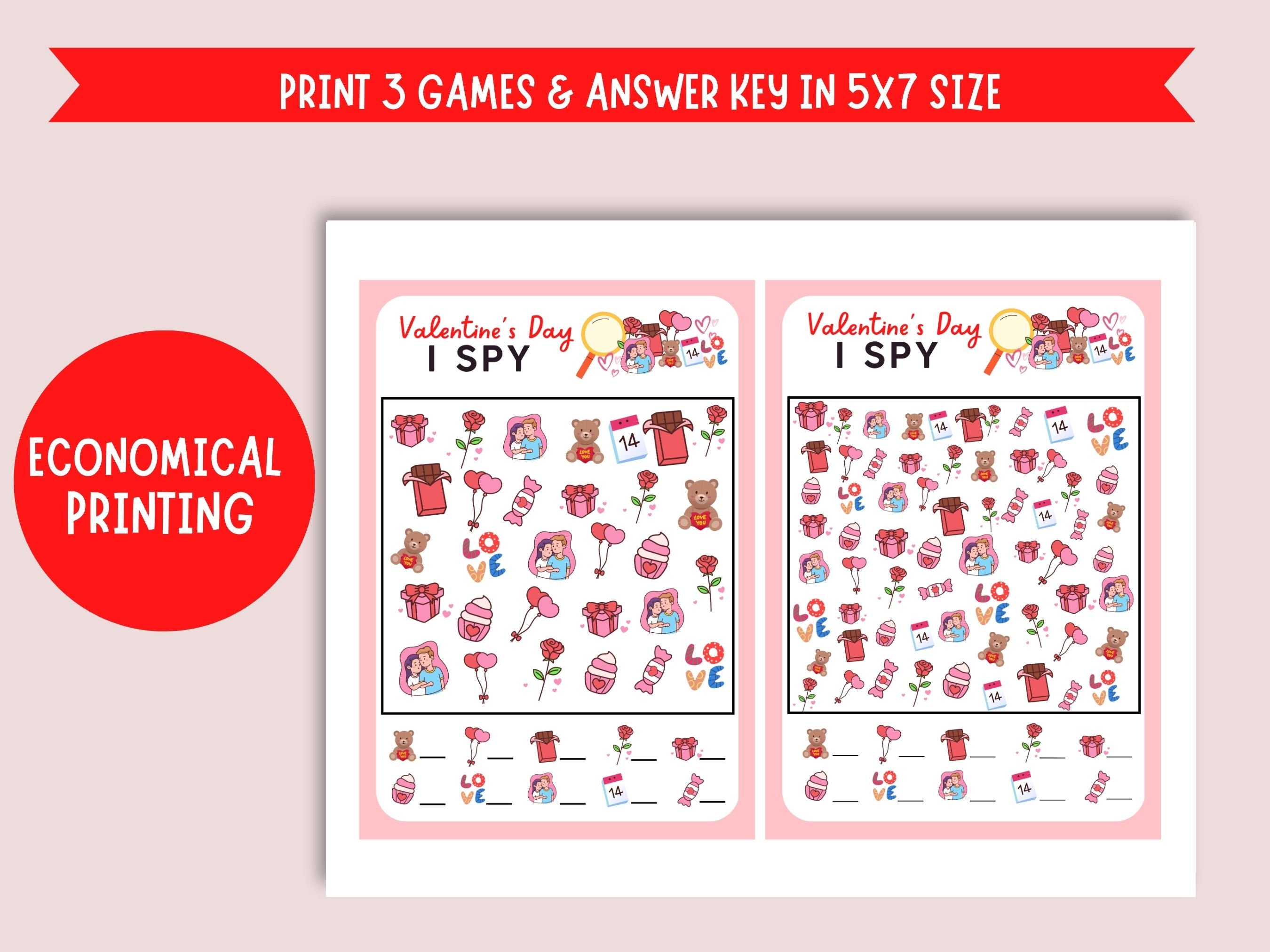 Valentine's Day I Spy Printable I Spy for Kids I Spy Printable I Spy ...