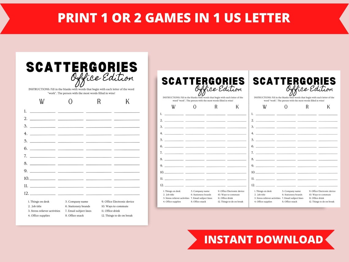 Office Party Games Bundle | Printable Games for Work Team Building ...