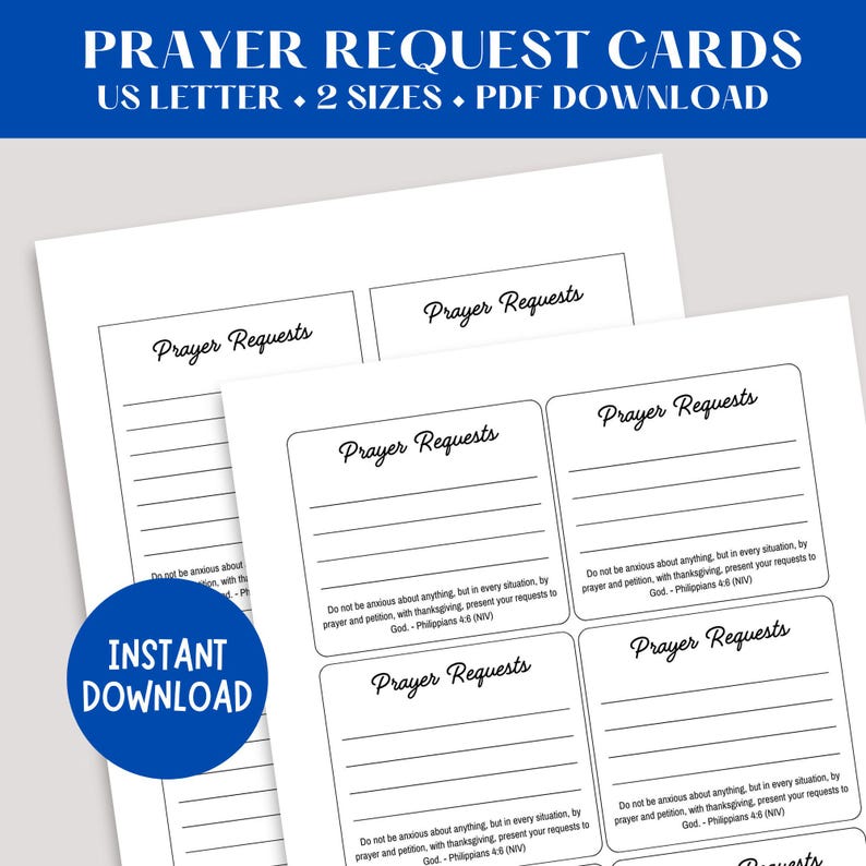Prayer Request Card Printable | Prayer Card Template | Church Prayer ...