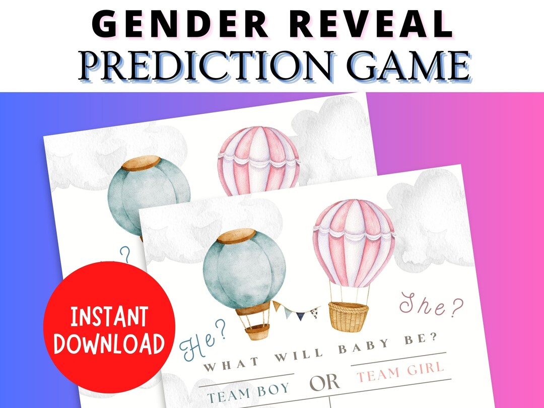 Gender Reveal Prediction Voting Game What Will Baby Be Team Boy or Team ...