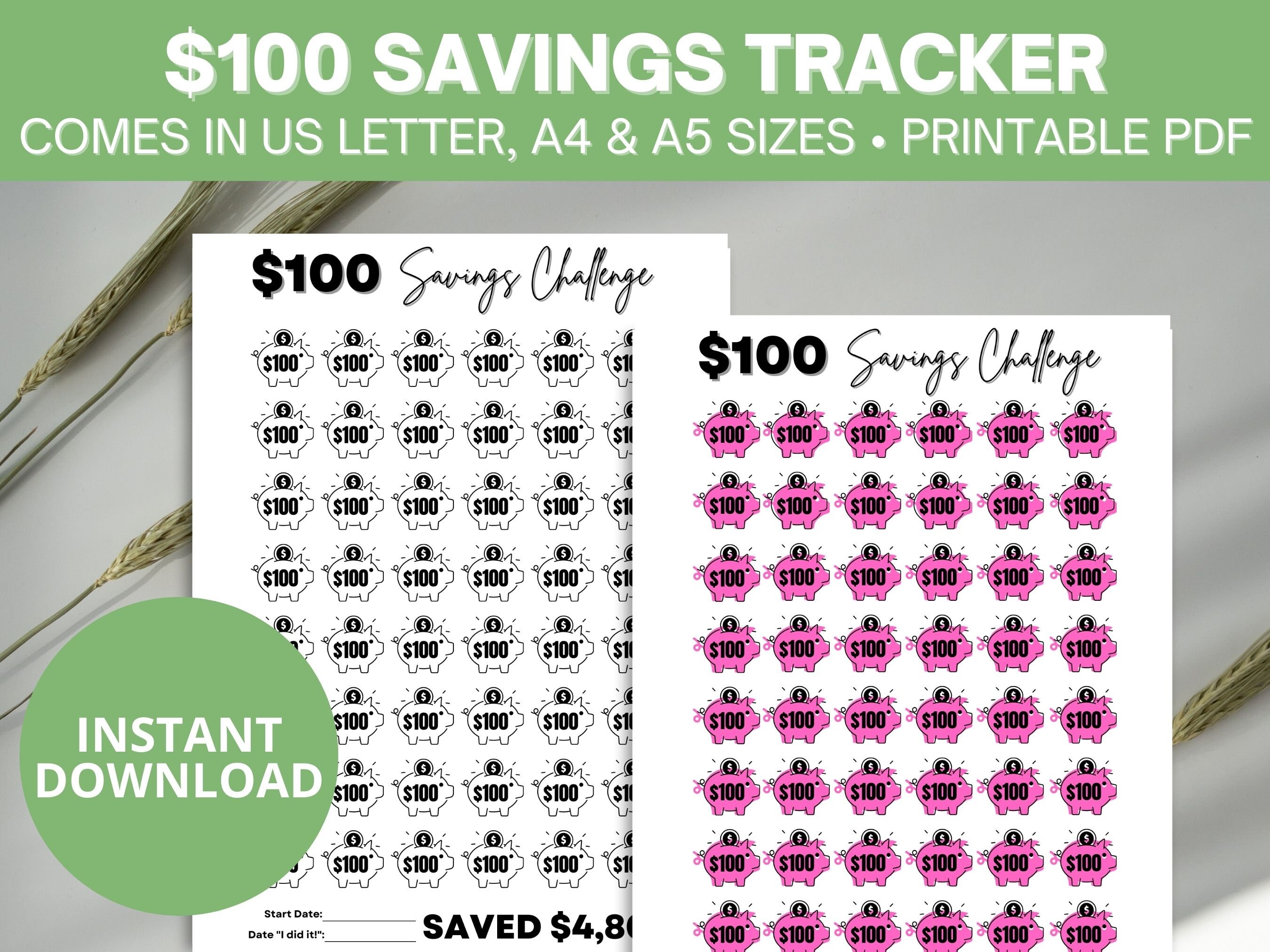 100-dollar Savings Challenge Printable Money Savings Challenge ...