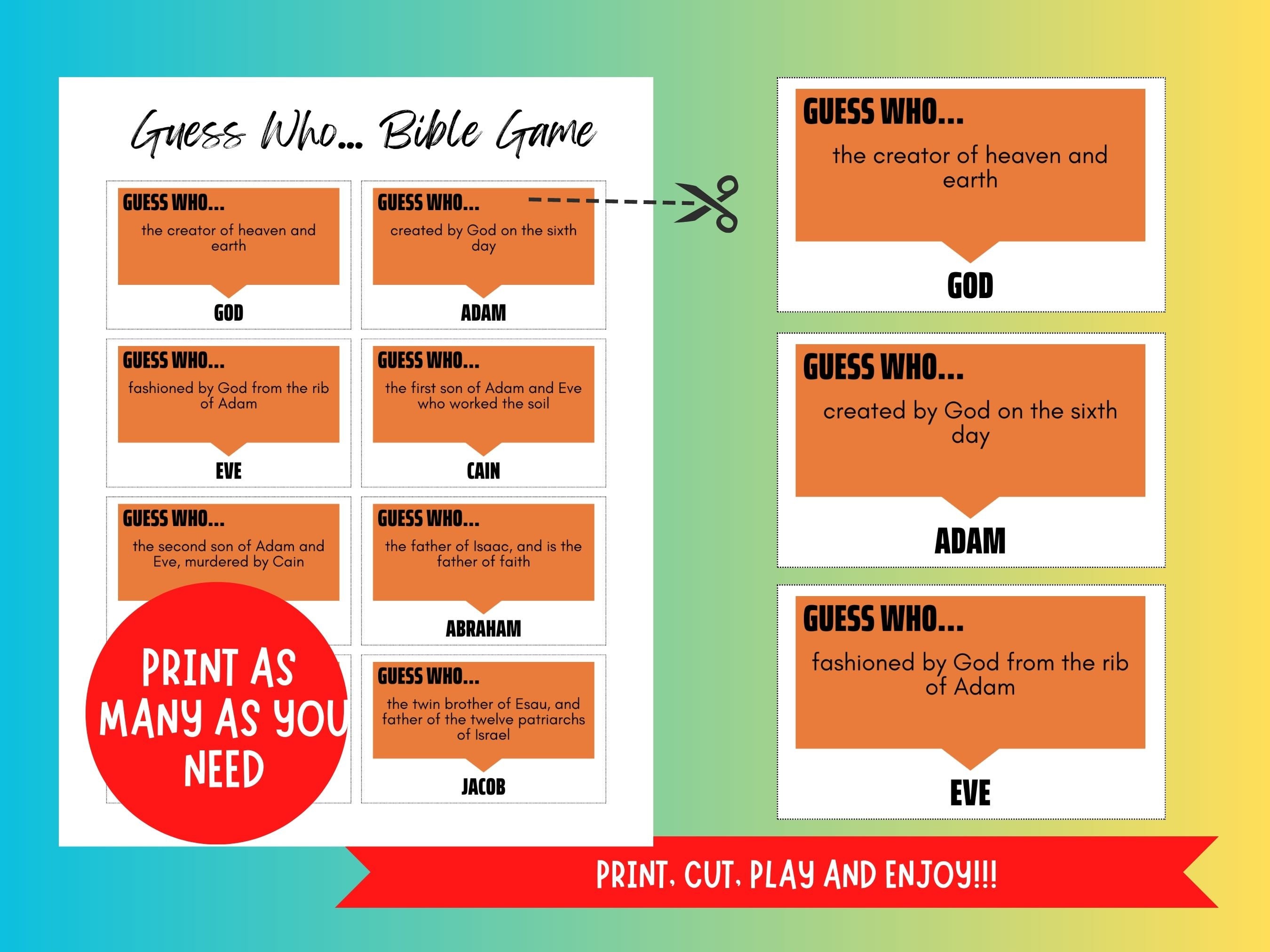 Guess Who Bible Game Bible Character Trivia Game Printable Bible Games ...