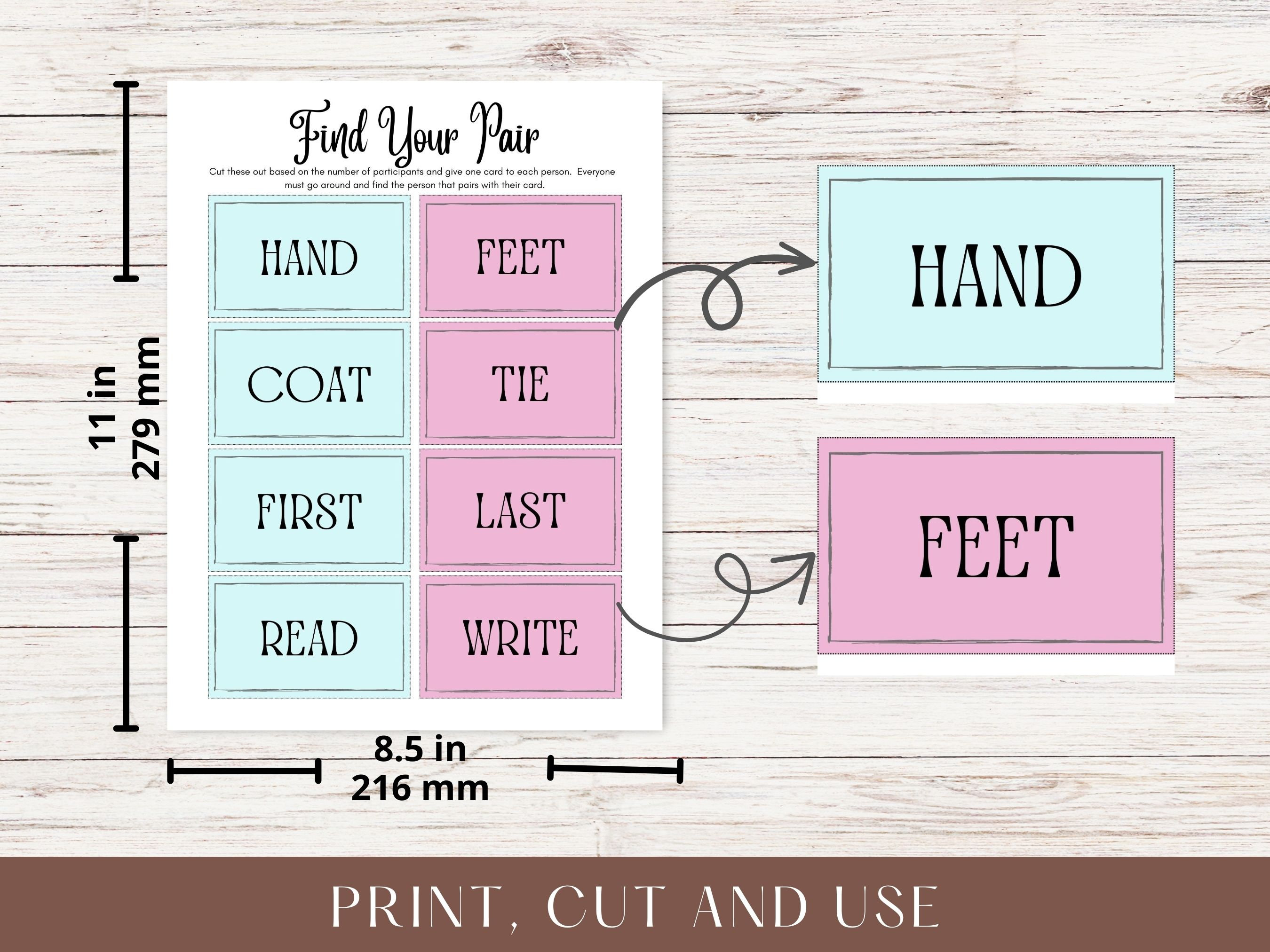 Find Your Pair Game | Printable Office Ice Breaker Game | Work Games ...