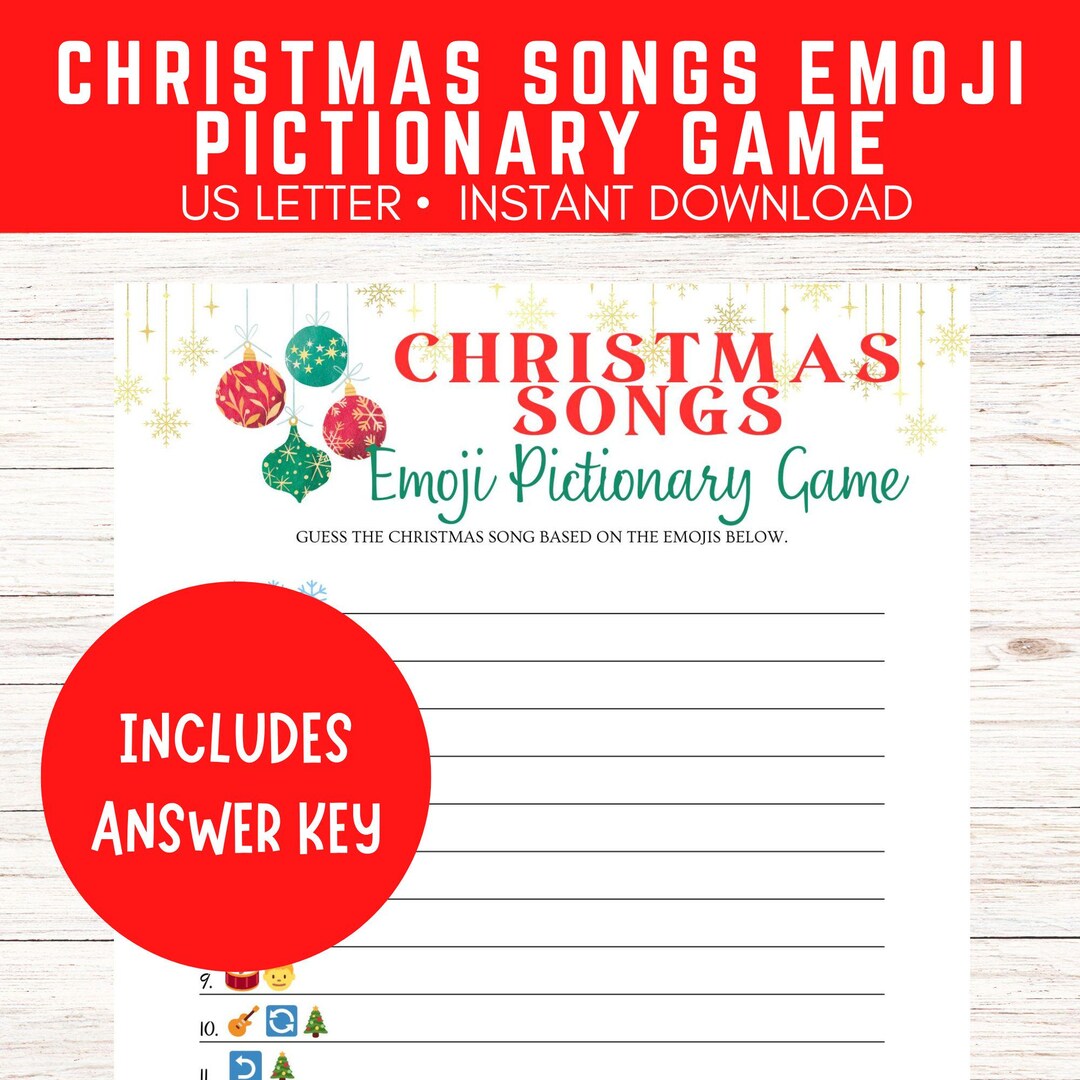 Christmas Emoji Pictionary Christmas Printable Party Games Friendsmas ...
